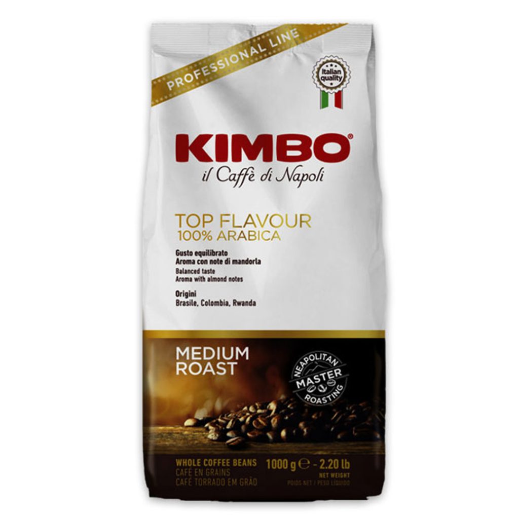 Café Kimbo Top Flavor – Grano Entero -100% Arábica – RICOFFEE CHILE